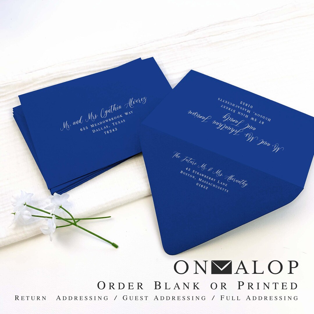 Royal Blue Euro Flap Envelopes, Weddings, Rsvps + | Blank or Printed ...