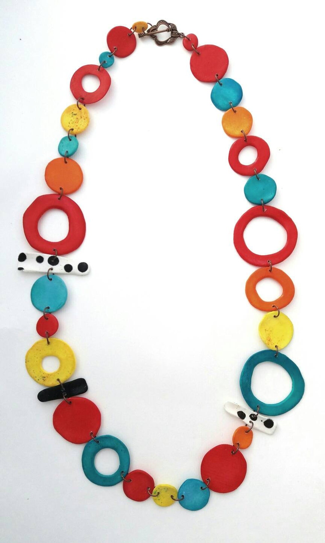 Colorful Polymer Necklace, Handmade Necklace,polymer Clay Necklace,boho ...