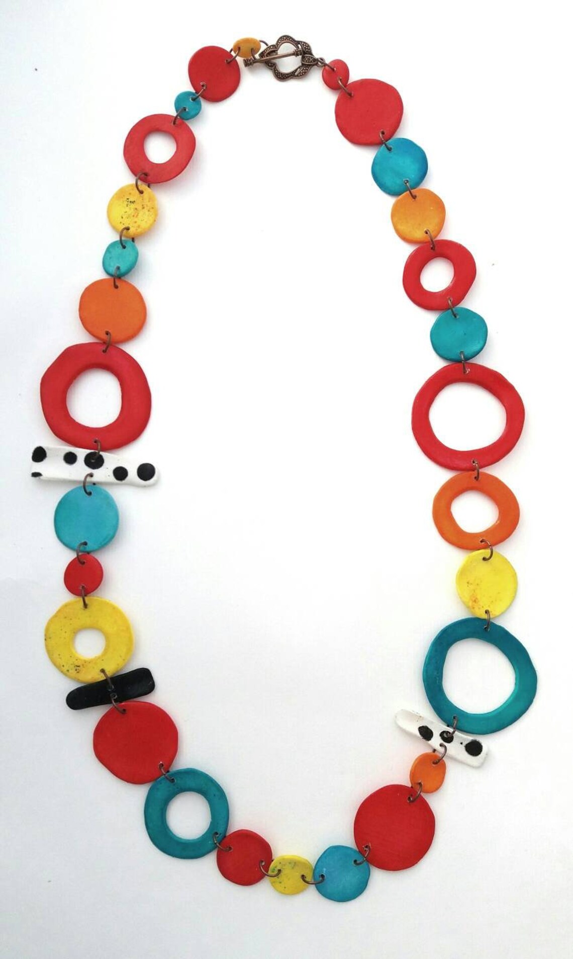 Colorful Polymer Necklace, Handmade Necklace,polymer Clay Necklace,boho ...