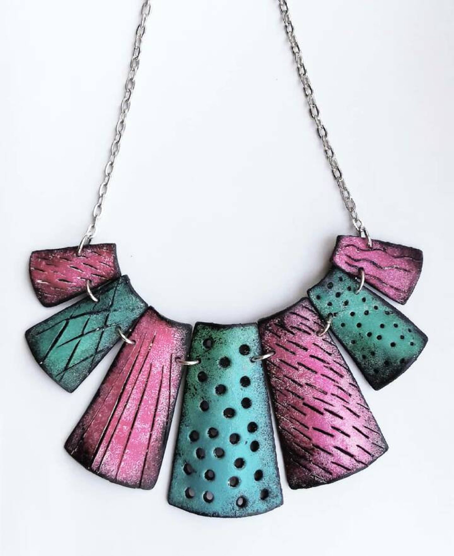 Polymer Clay Necklace,polymer Clay Jewelry,handmade Necklace,boho ...