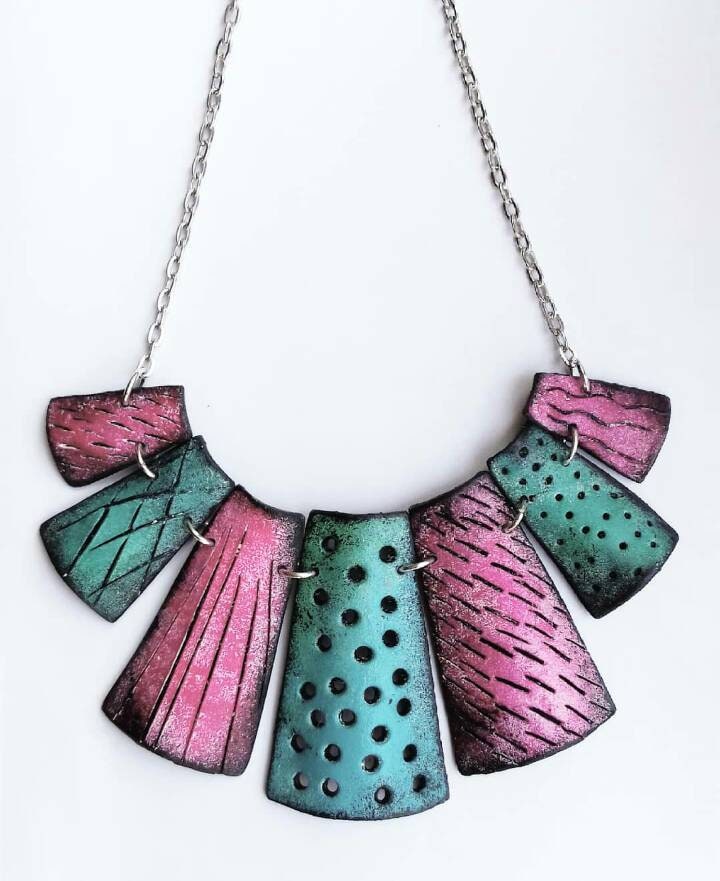 Polymer Clay Necklace,polymer Clay Jewelry,handmade Necklace,boho ...