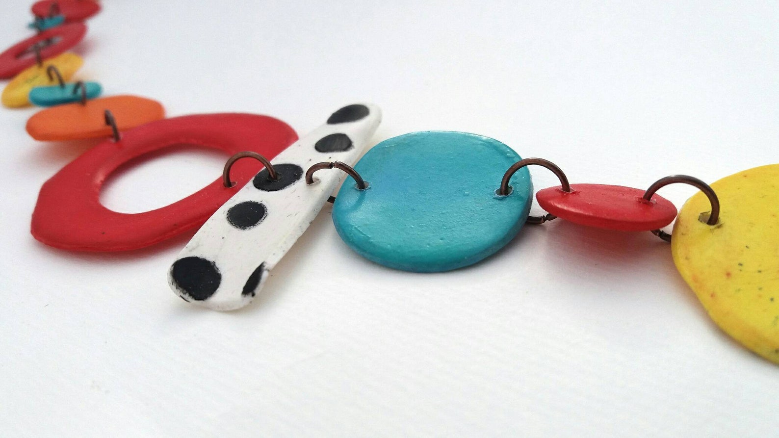 Colorful Polymer Necklace, Handmade Necklace,polymer Clay Necklace,boho ...