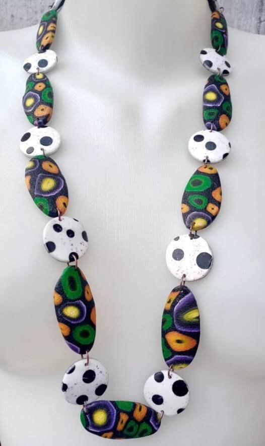 Colorful Polymer Necklace, Handmade Necklace,polymer Clay Necklace,boho ...