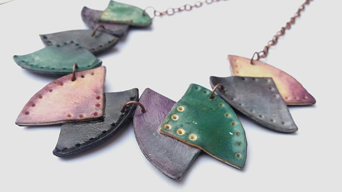 Colorful Polymer Necklace, Handmade Necklace,polymer Clay Necklace,boho ...