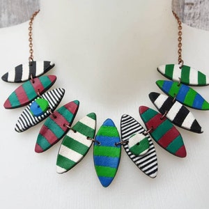 Colorful Polymer Necklace, Handmade Necklace,polymer Clay Necklace,boho ...