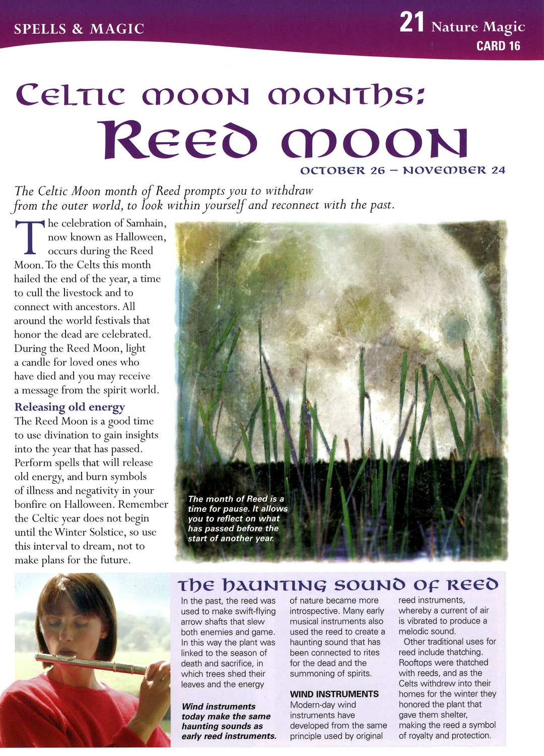 Celtic Reed Moon Book of Shadows Pages, Grimoire Pages, Magick Study ...