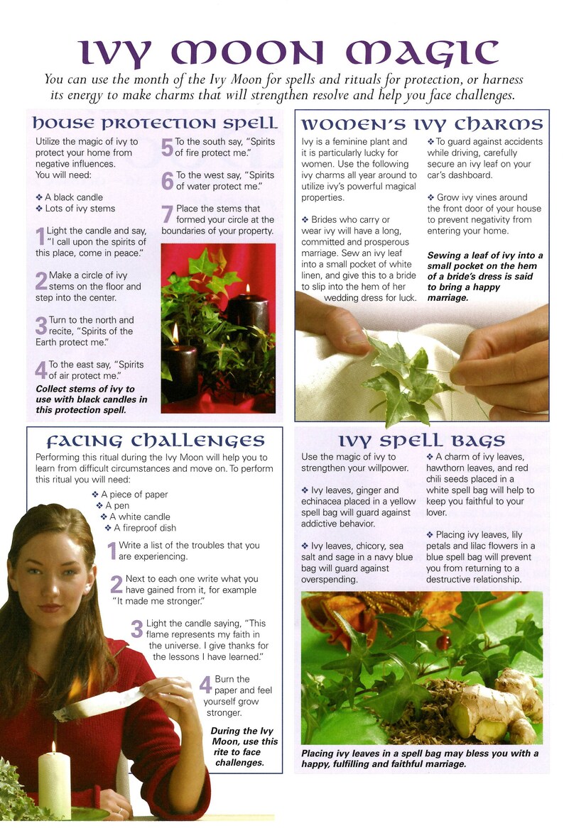 Celtic Ivy Moon Book of Shadows Pages, Grimoire Pages, Magick Study ...