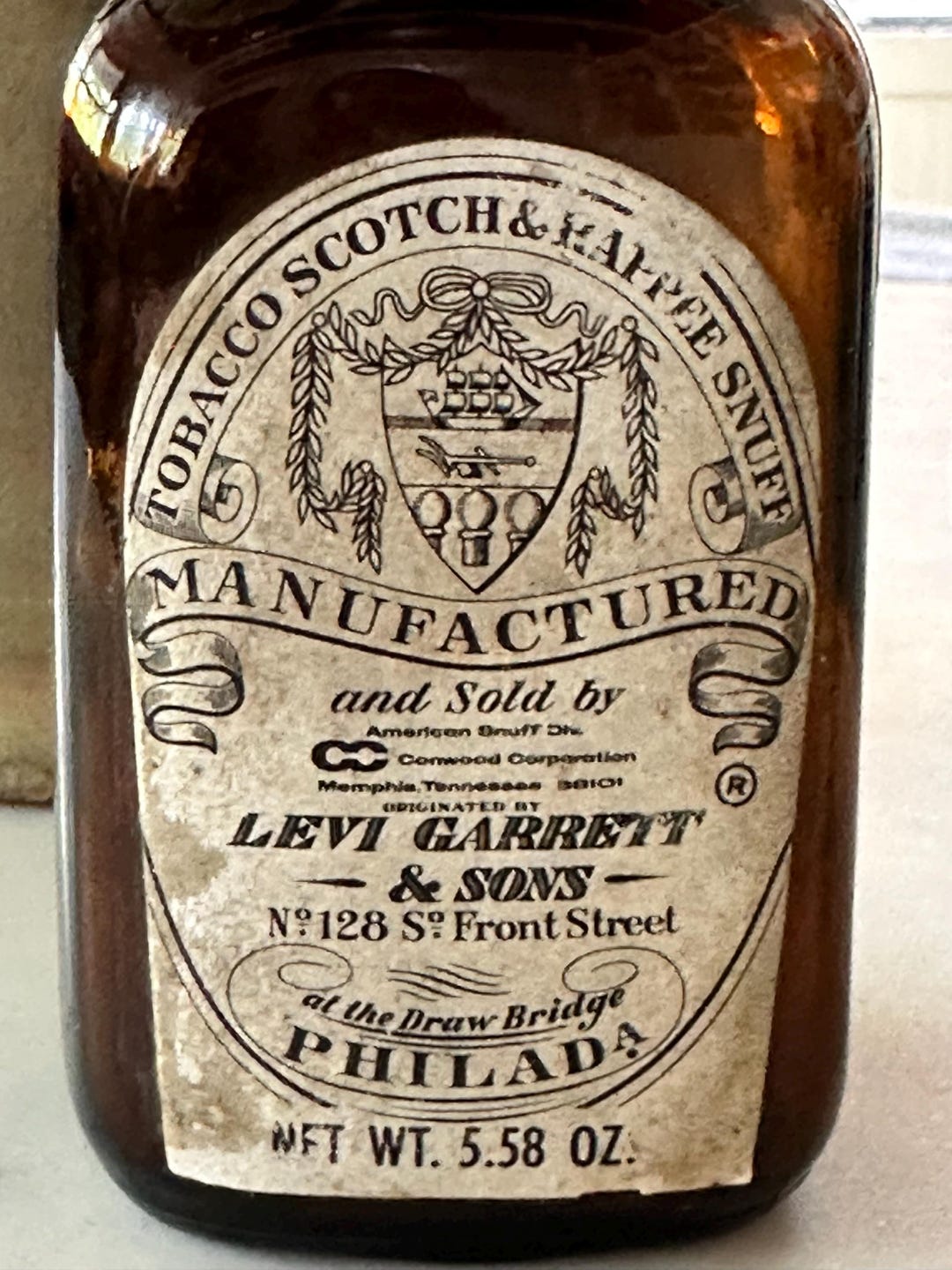 Vintage Levi Garrett & Sons Amber Glass Snuff Bottle - Etsy