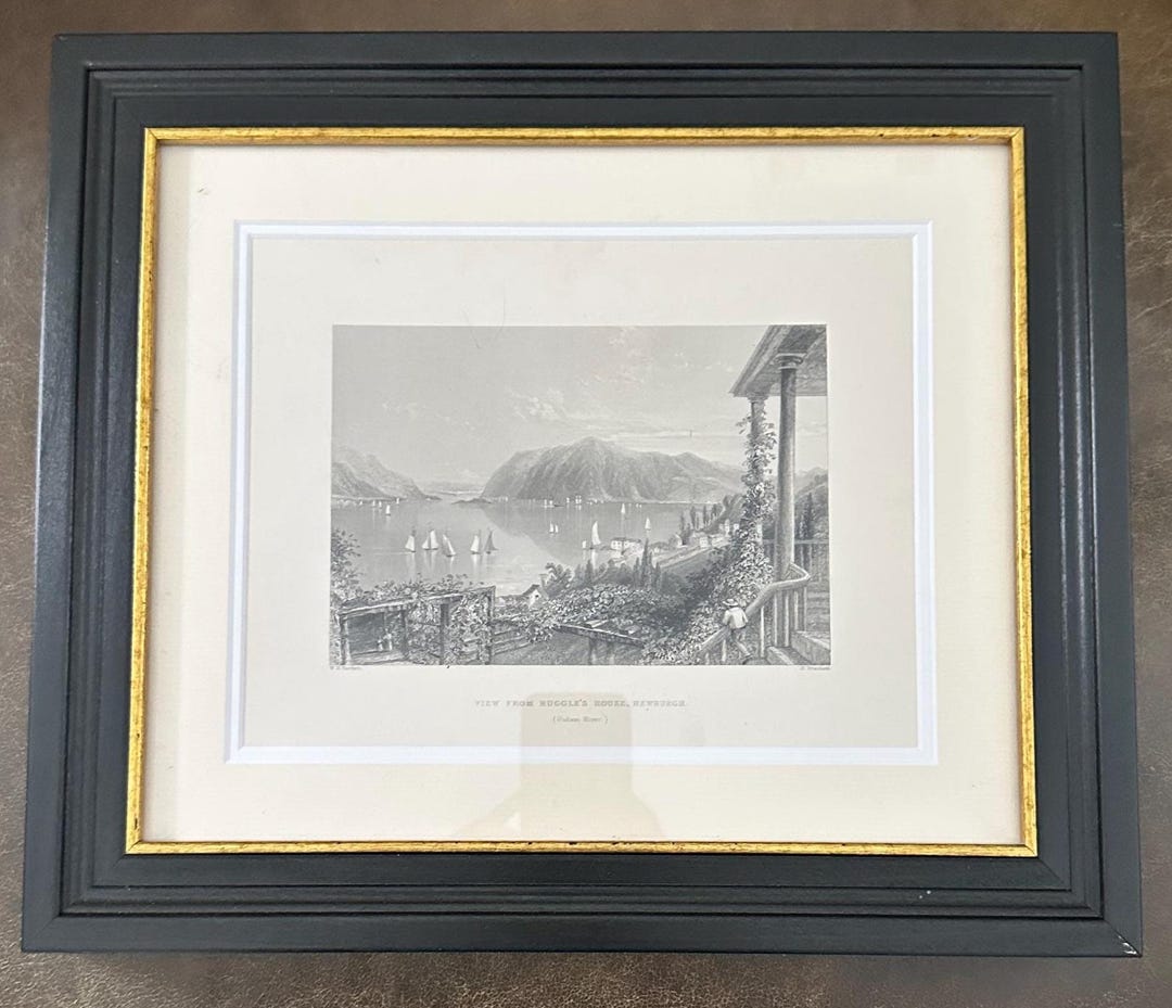 Antique Lithograph “view From Ruggles House, Hudson River” – Framed ...