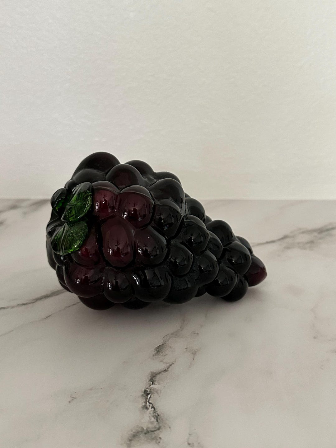 Vintage Glass Grape Cluster – Purple Art Glass Fruit – 6x4 Decorative ...