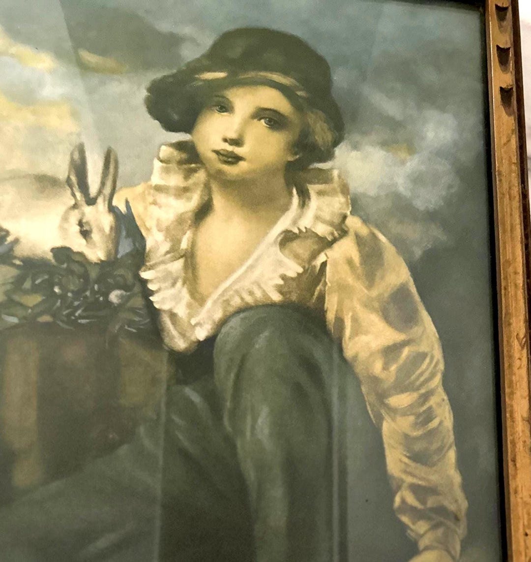 Antique Print of “boy With a Rabbit” by Sir Henry Raeburn – Framed ...