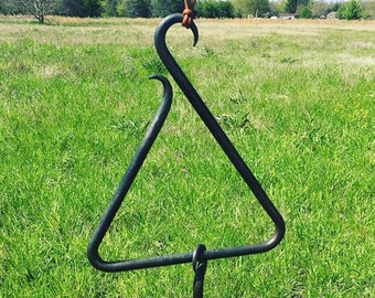IRON Cowboy Western DINNER TRIANGLE Calling Bell Ringer et | Etsy