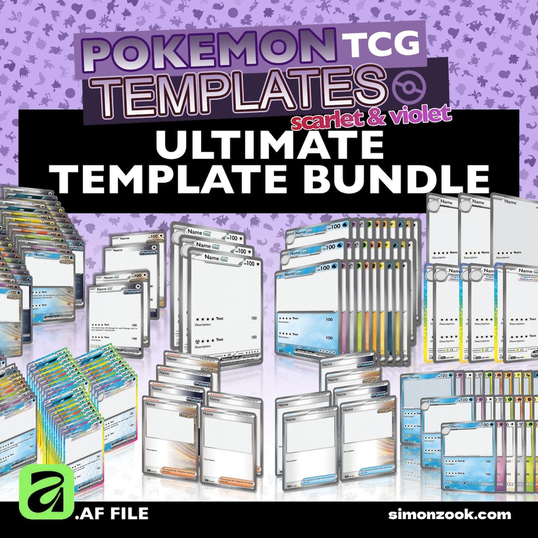 Pokemon TCG Scarlet Violet Template Bundle for Custom Cards - Affinity ...