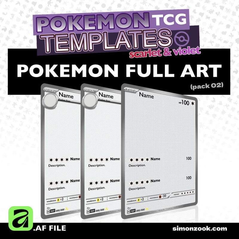 Blank Pokémons Card Template - Etsy