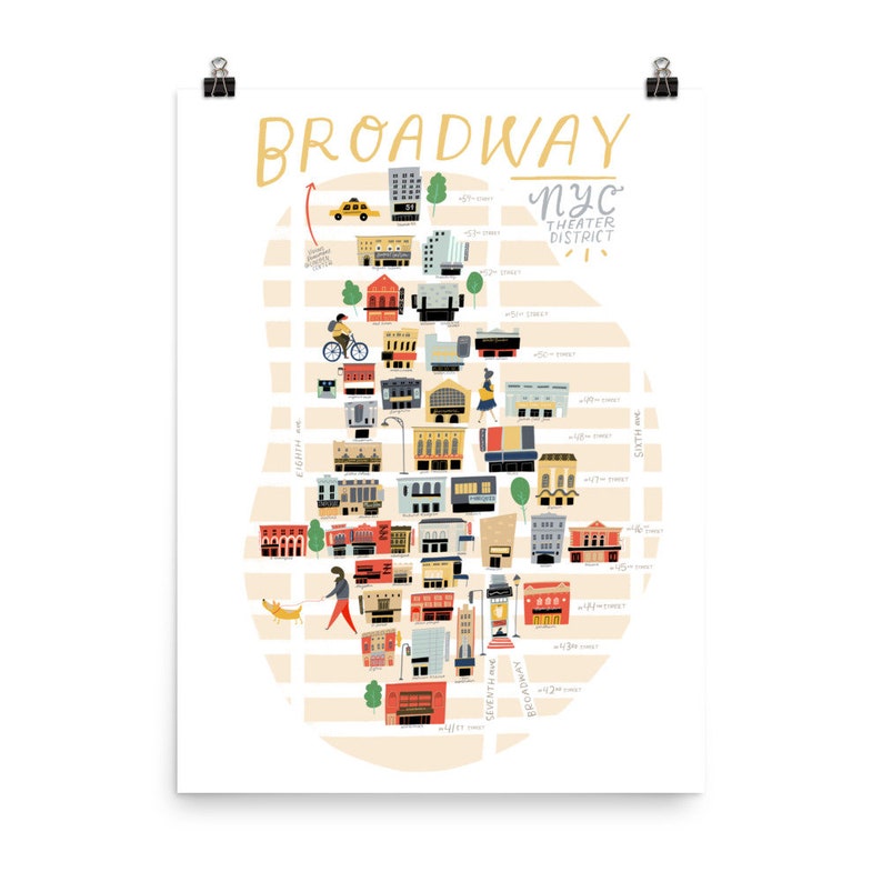Broadway Theater Map - Etsy