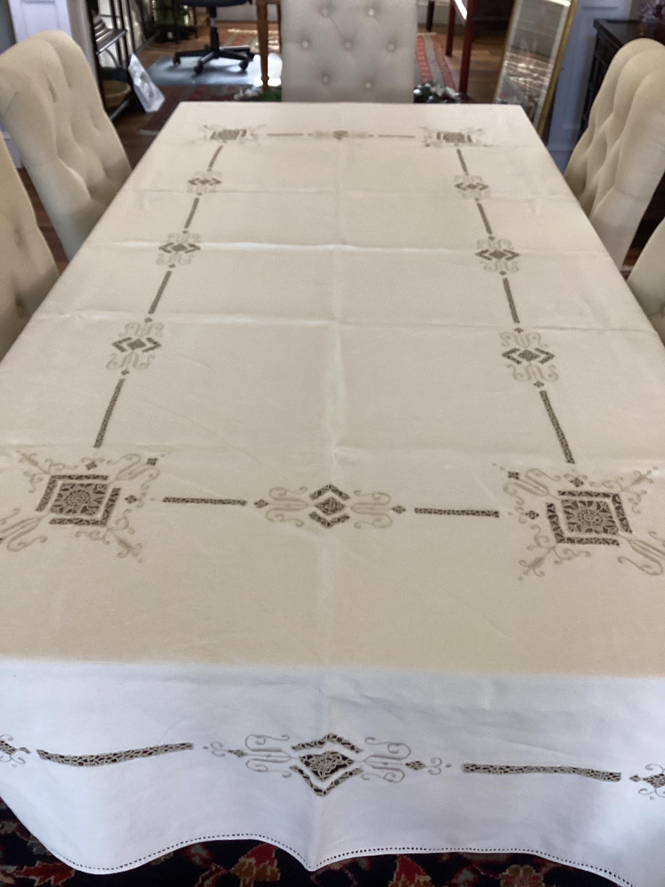 Gorgeous Light Linen Colored Tablecloth - Etsy