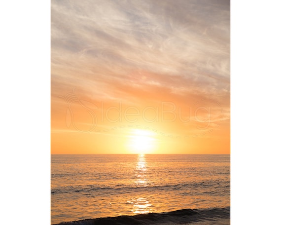 PHOTO PRINT Beautiful Pastel Sunset on Ocean Beach Fine | Etsy