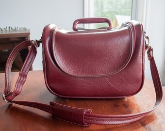 Valise/sac de voyage vintage Dionite gris et rouge trousse | Etsy