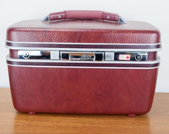Valise/sac de voyage vintage Dionite gris et rouge trousse | Etsy