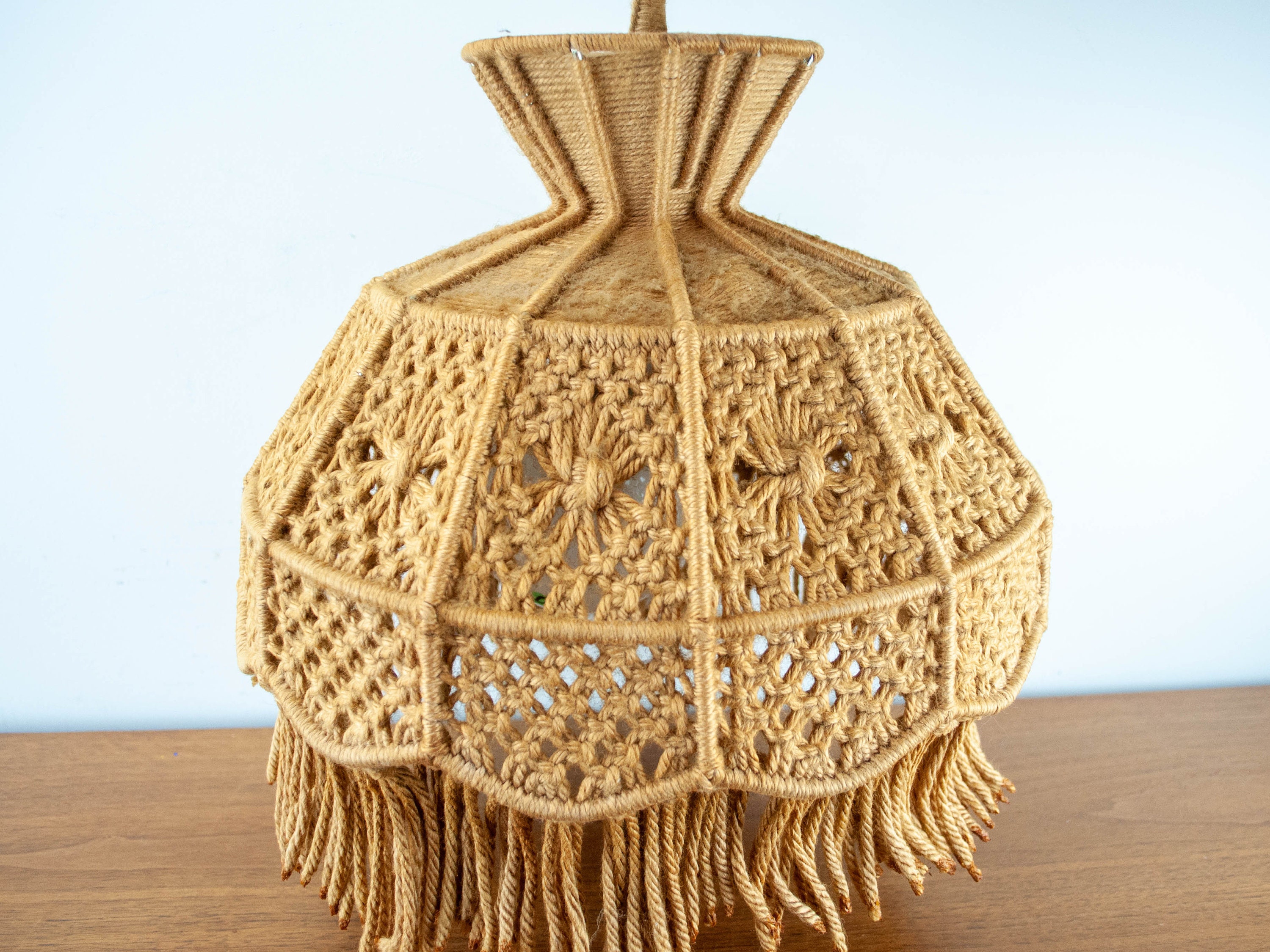 Vintage Macrame Swag Lamp Shabby Chic Cabine Decors | Etsy