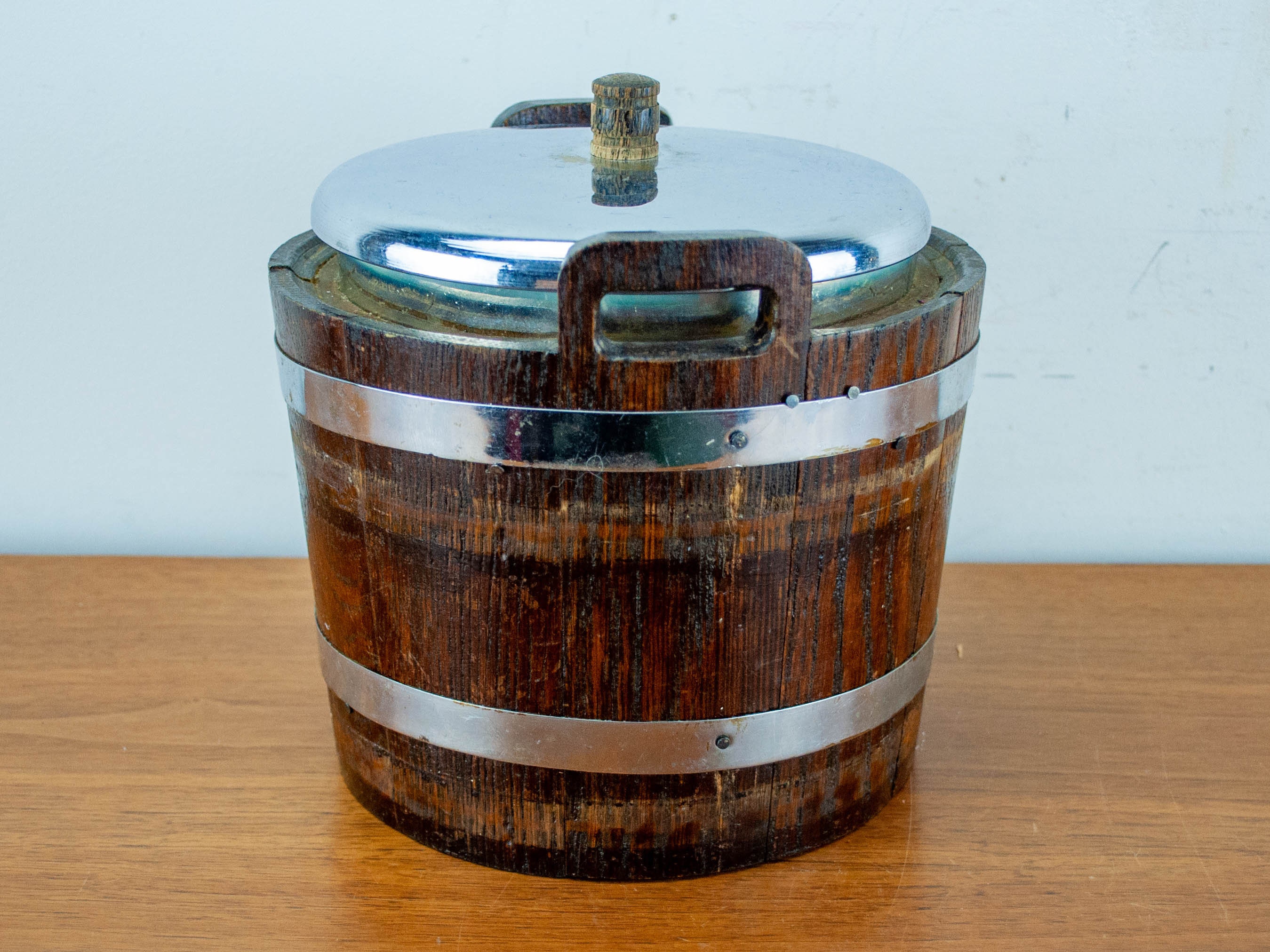 Vintage Wood Ice Bucket Mid Century Minimalist Design 70s | Etsy