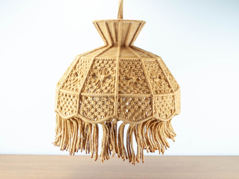 Vintage Macrame Swag Lamp Shabby Chic Cabine Decors | Etsy