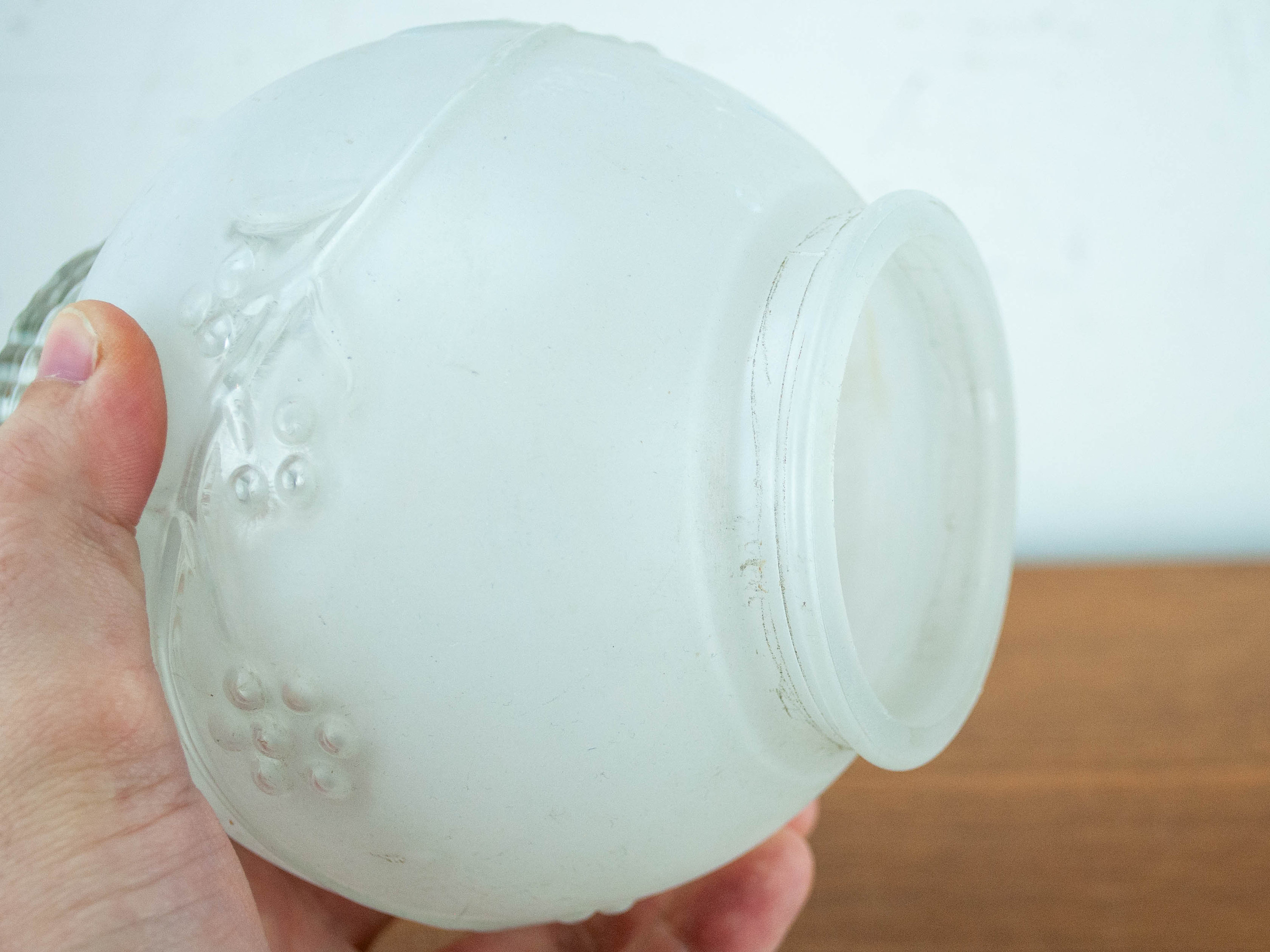 Vintage Transparent Pendant Frosted Glass With Wave Pattern - Etsy