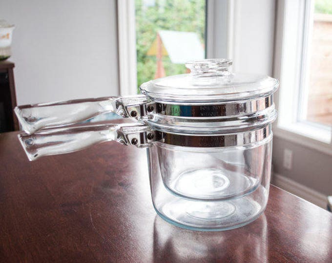 Vintage Pyrex Flamewear Double Boiler - Etsy