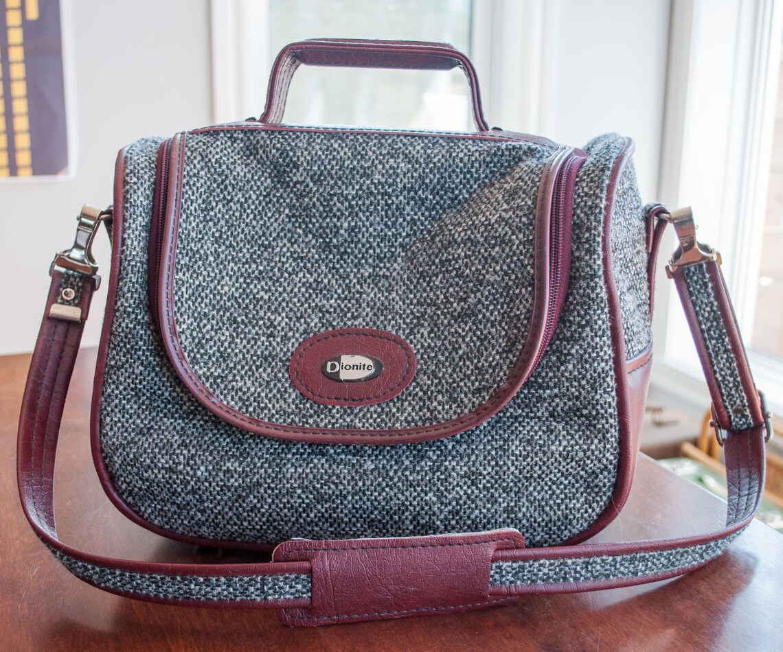 Valise/sac de voyage vintage Dionite gris et rouge trousse - Etsy Canada