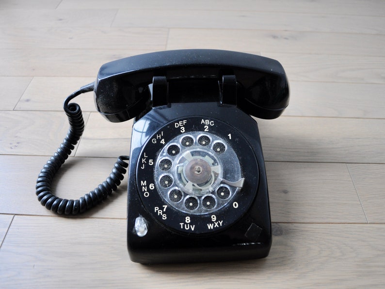 Vintage Black Rotary Telephone 1970's Phone Made in - Etsy