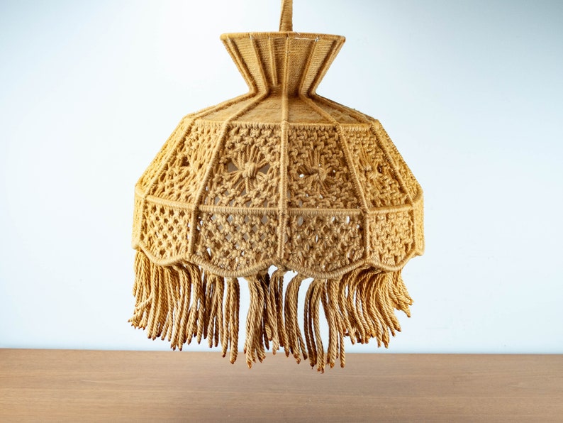 Vintage Macrame Swag Lamp Shabby Chic Cabine Decors | Etsy