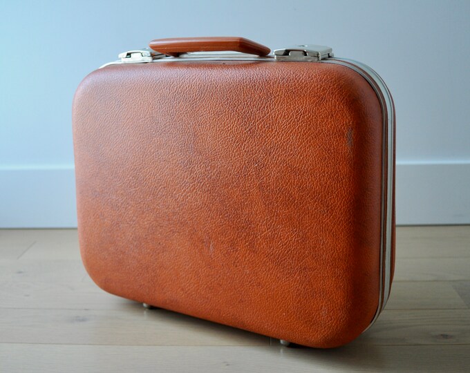 Vintage 60's Mod Orange Suitcase Luggage Set - Etsy