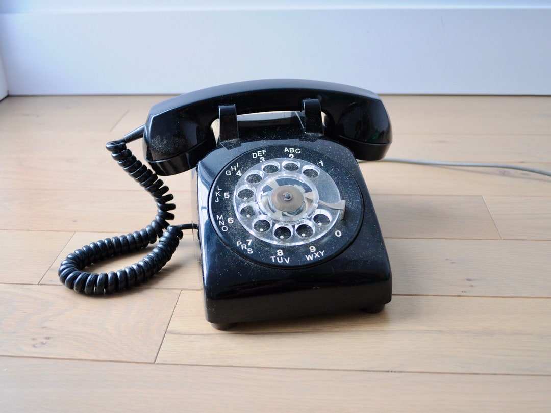 Vintage Black Rotary Telephone, 1970's Phone - Made in Canada Home ...