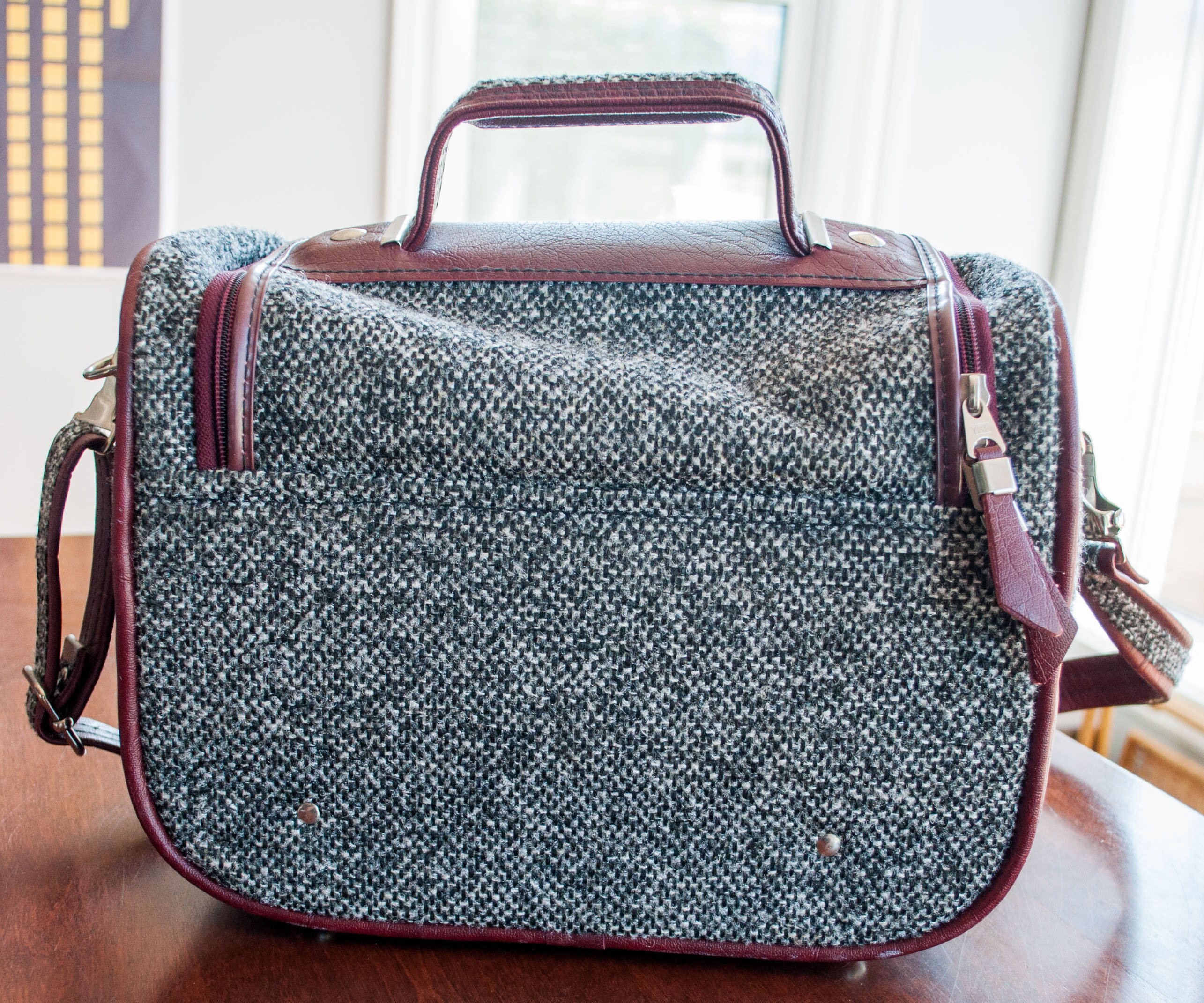 Valise/sac de voyage vintage Dionite gris et rouge trousse - Etsy Canada