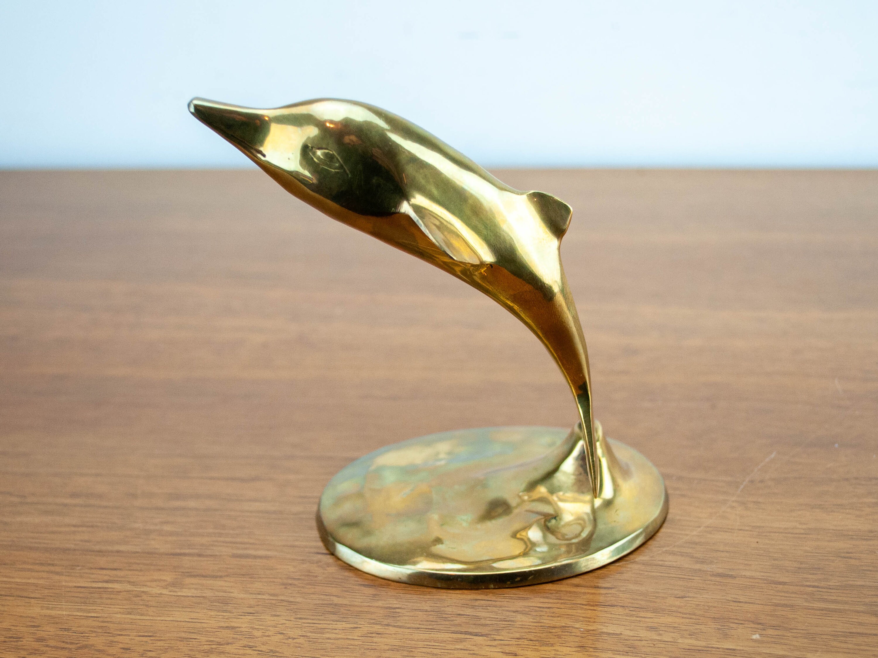 Brass dolphins Vintage Brass Sculpture | Etsy