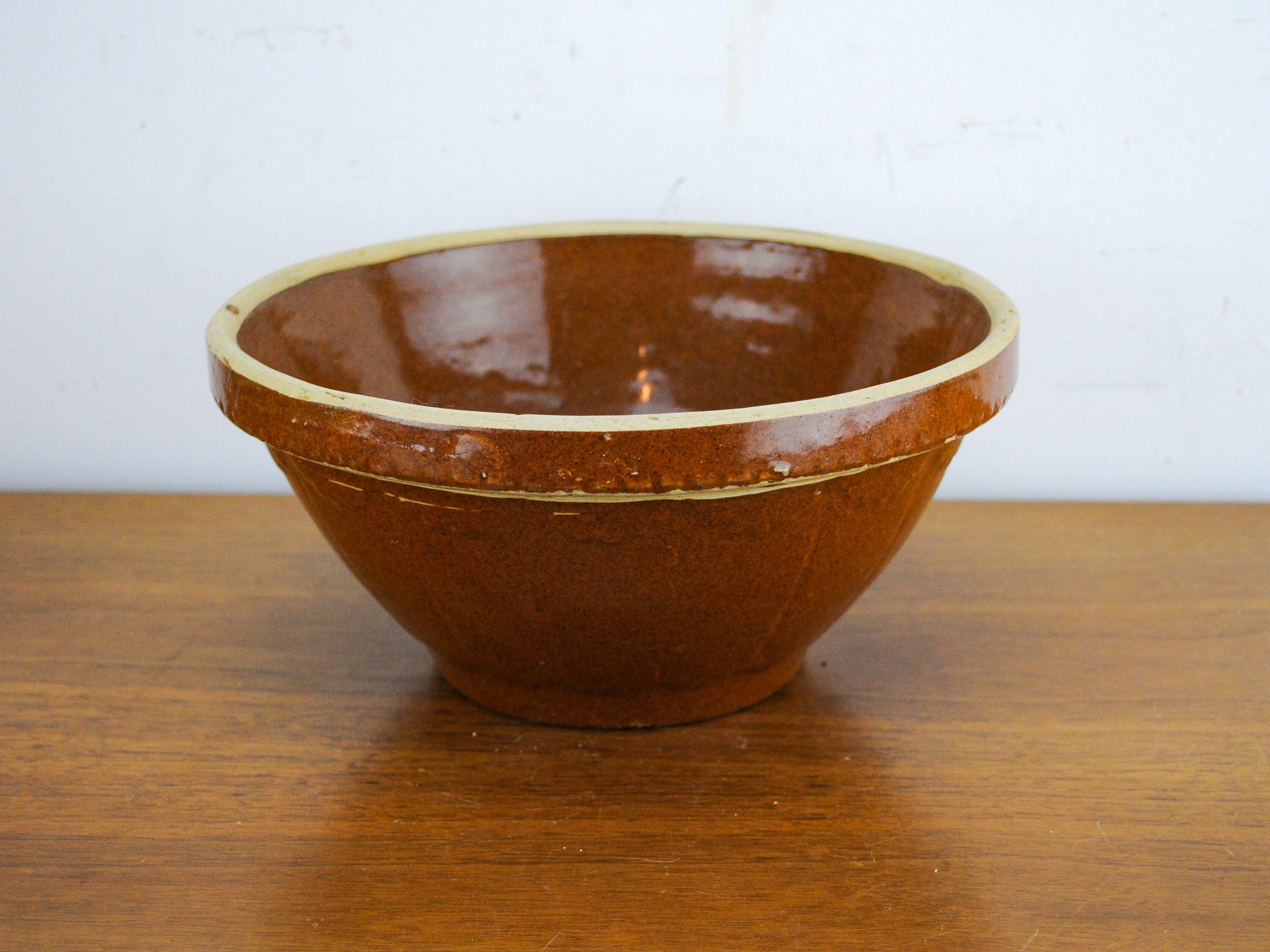 Vintage Brown Pottery Mixing Bowls Upper Style Rustic | Etsy
