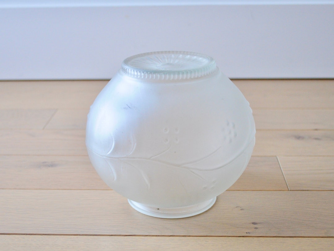 Vintage Transparent Pendant Frosted Glass With Wave Pattern, Vintage ...