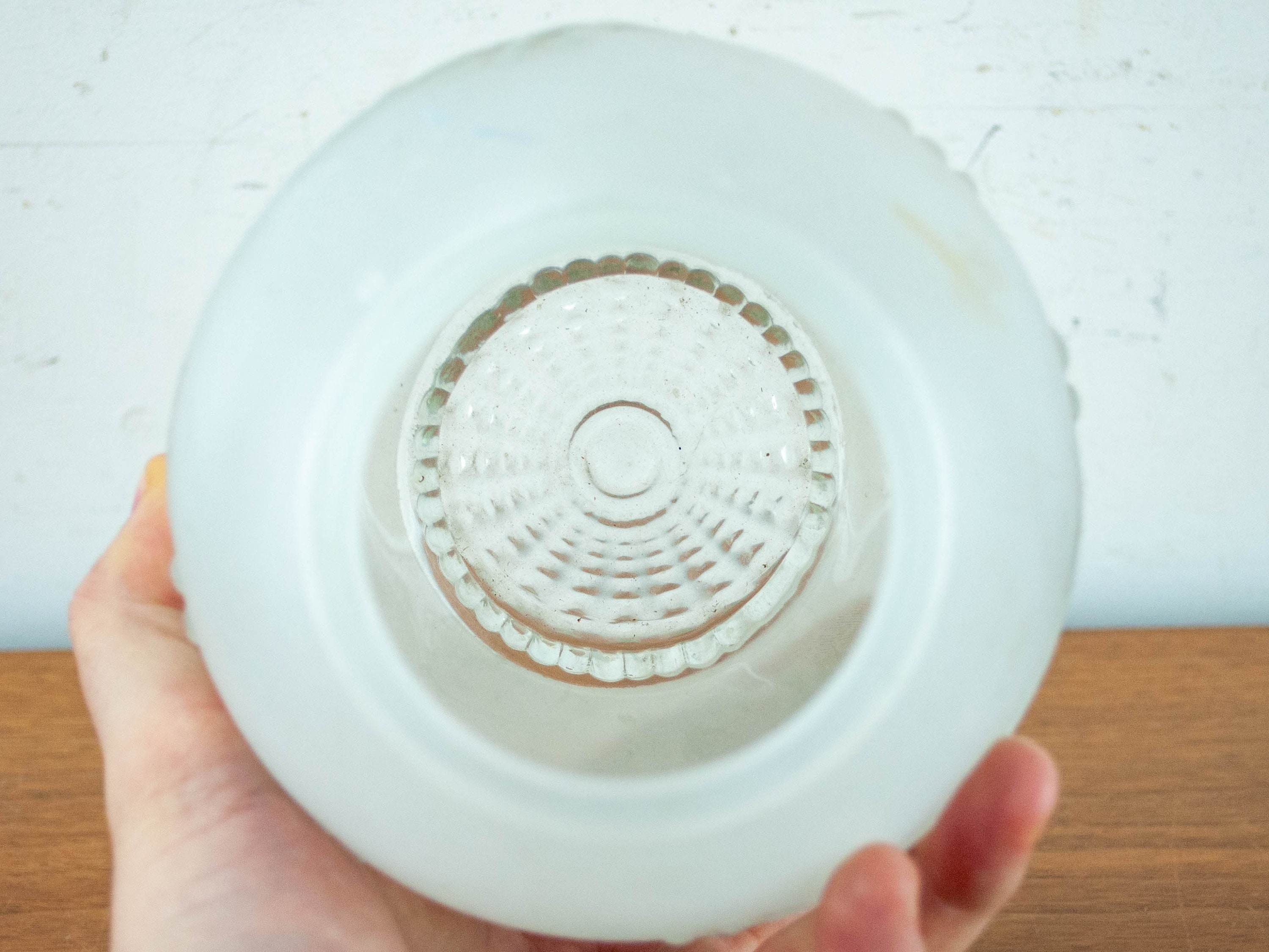 Vintage Transparent Pendant Frosted Glass With Wave Pattern - Etsy