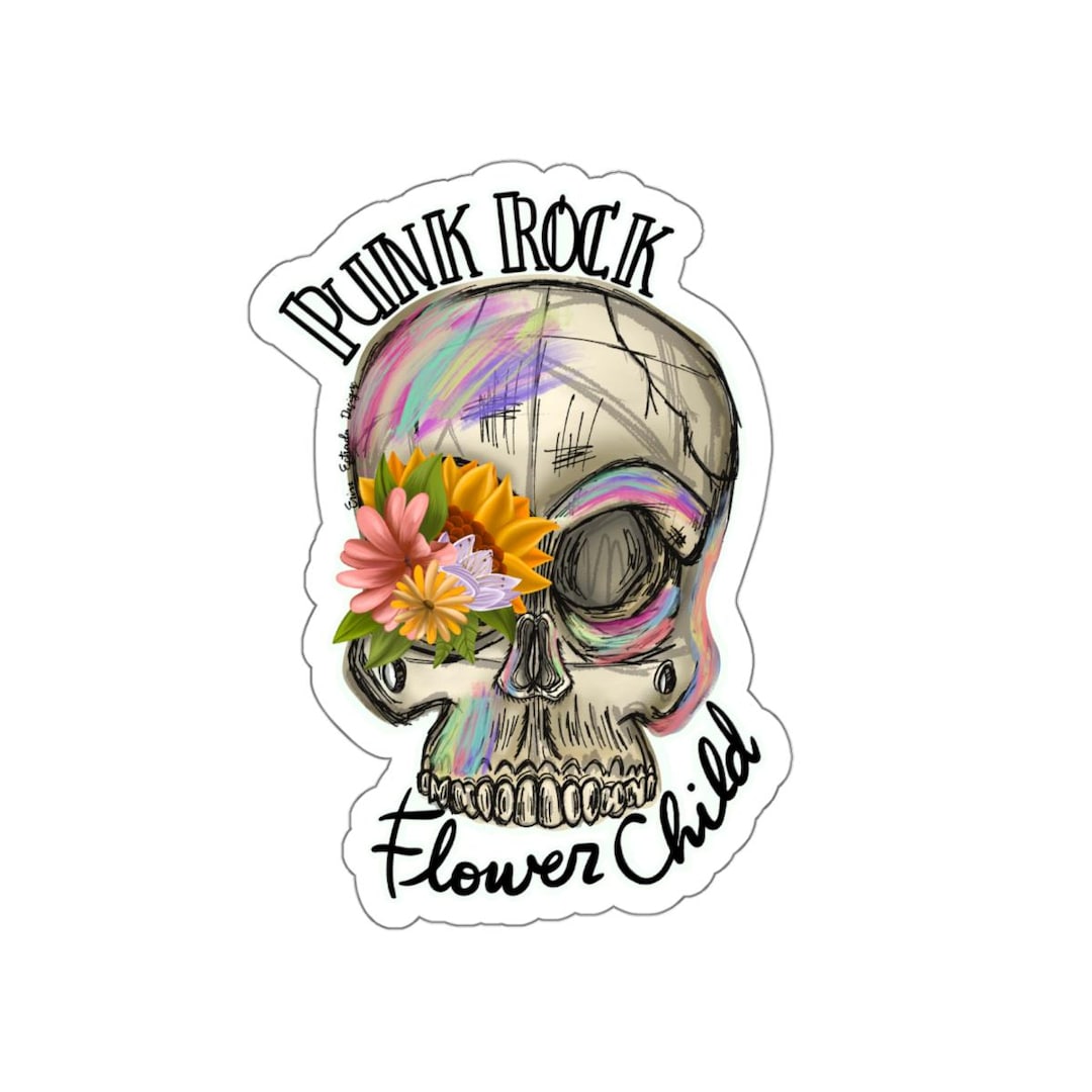 Punk Rock Flower Child Die-cut Sticker - Etsy
