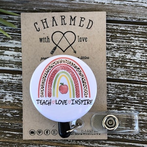 Teach/love/inspire/teacher Badge Holder/gifts for Teacher/teacher ...
