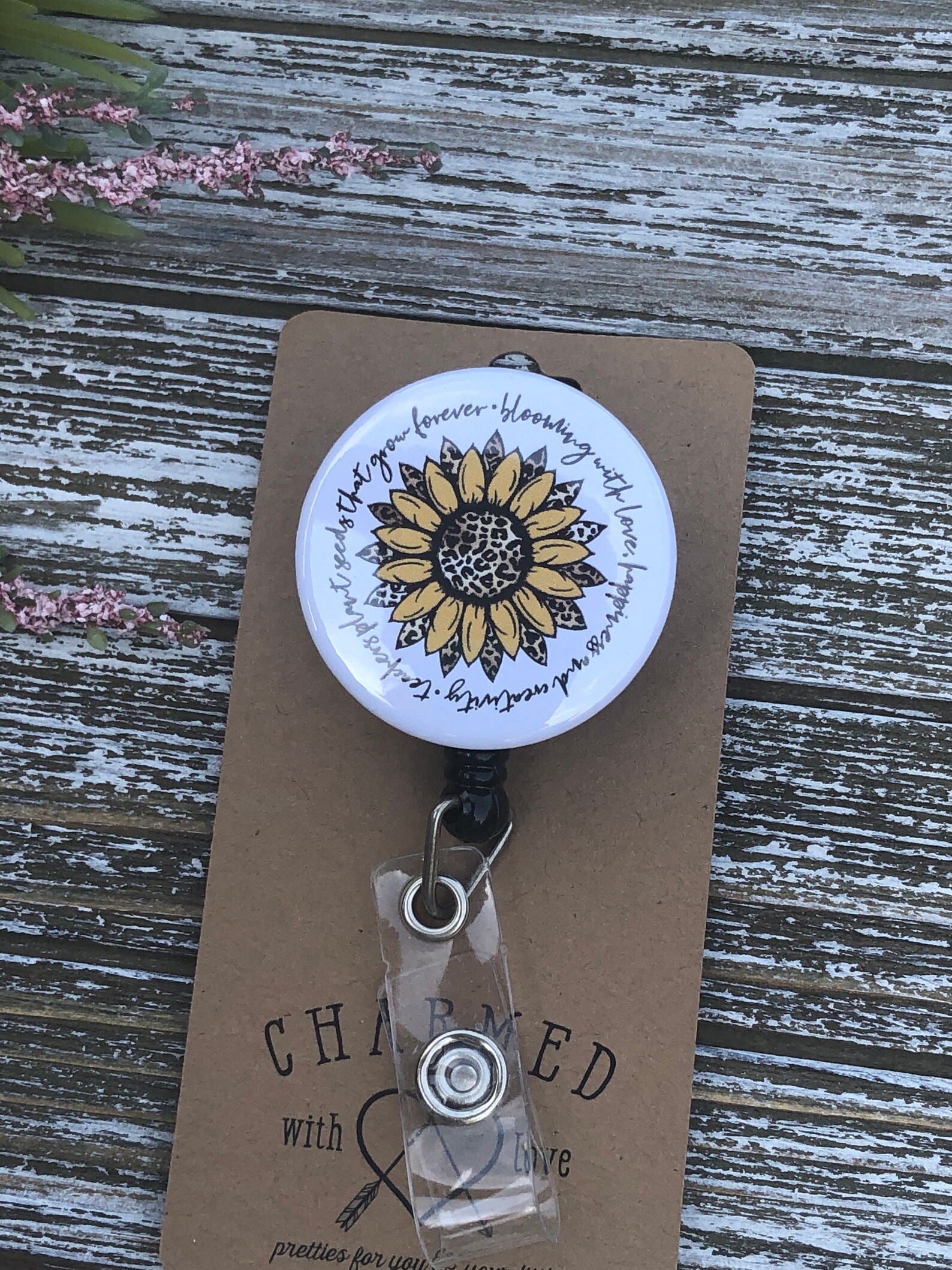 Teacher Badge Reel/teacher Badge Holder/sunflower Badge - Etsy
