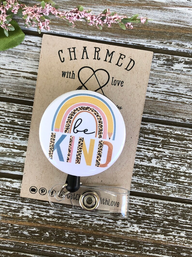 Teacher Badge Holder/be Kind Badge Reel/cute Badge Holder/be - Etsy
