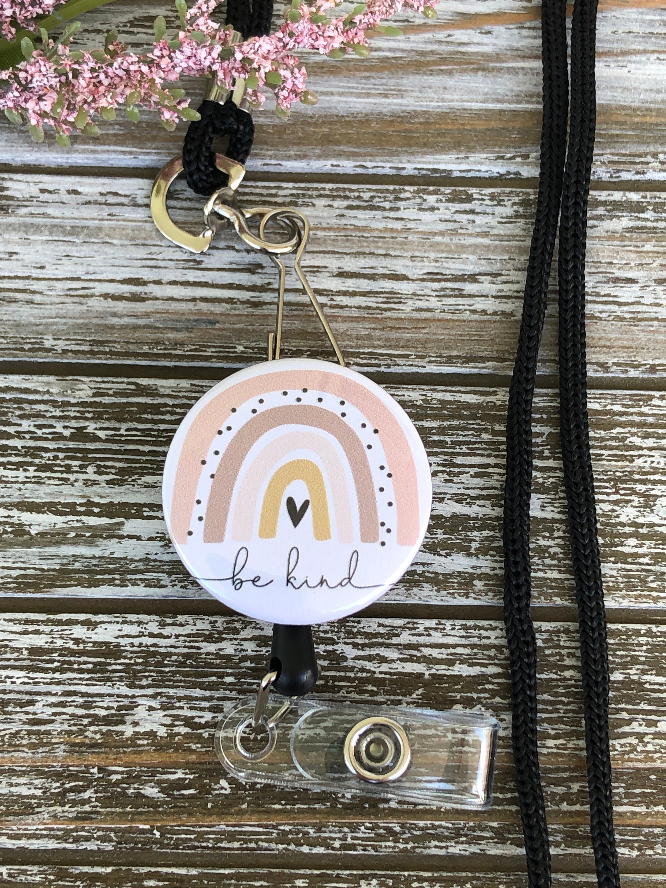 Be Kind/be Kind Badge Reel/be Kind Rainbow Badge Holder/cute - Etsy UK