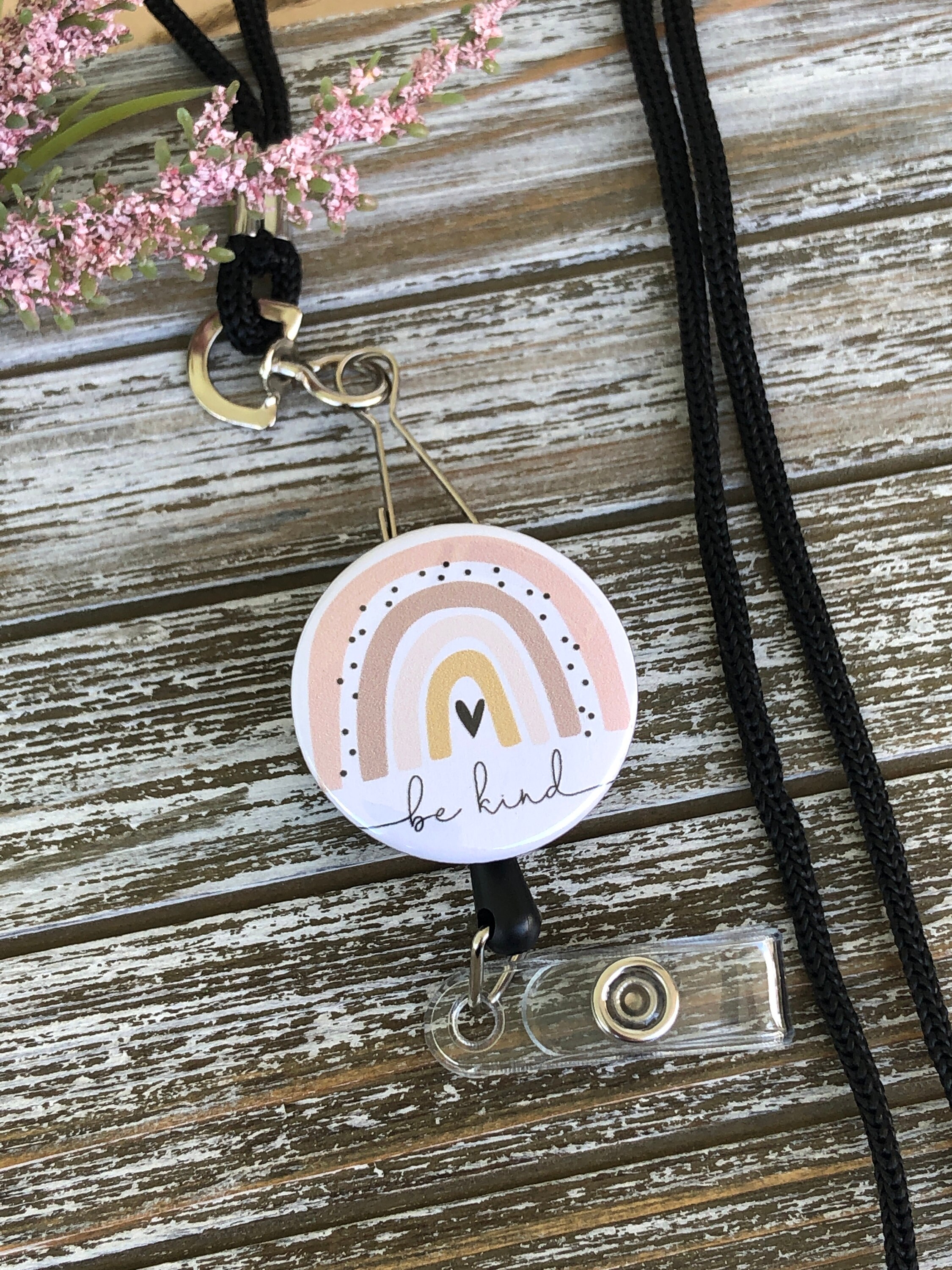 Be Kind/be Kind Badge Reel/be Kind Rainbow Badge Holder/cute - Etsy UK