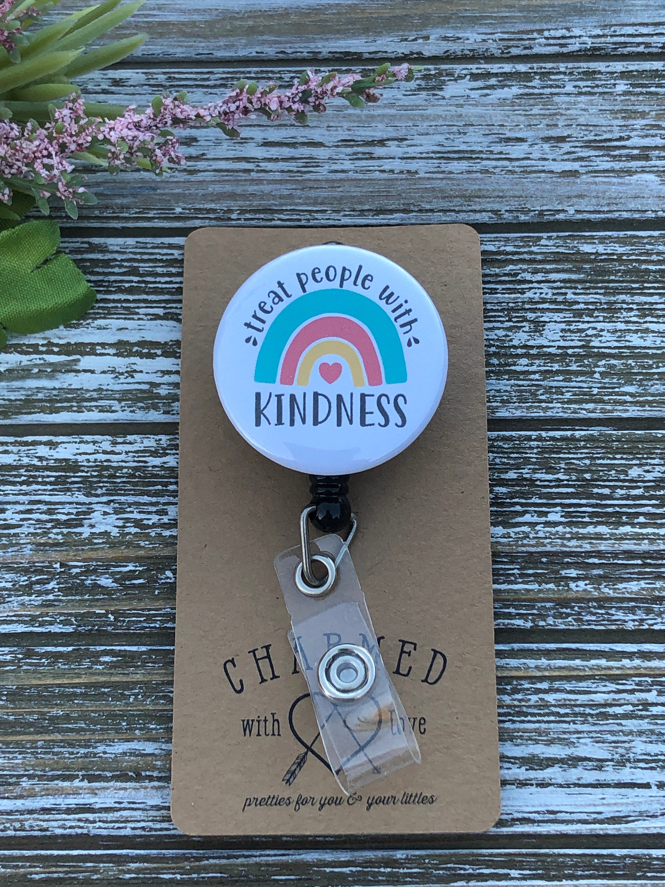 Treat People With Kindness/be Kind/kindness/badge Holder/badge - Etsy
