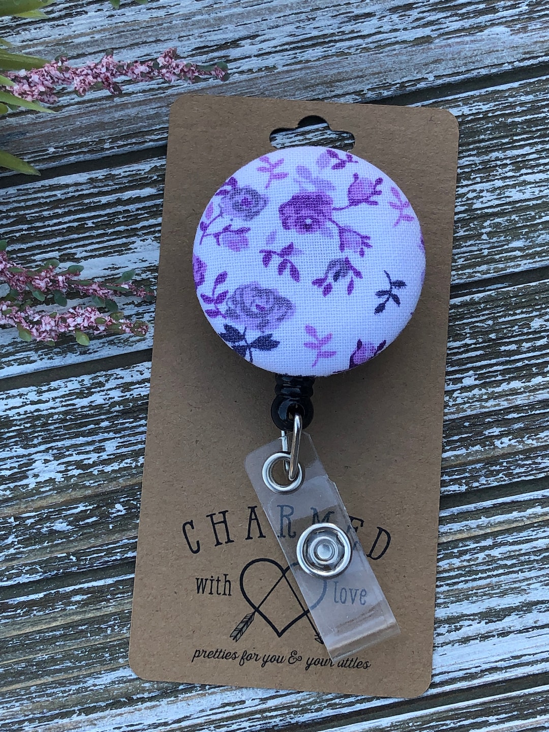 Floral Badge Reel/flower Badge Holder/fabric Badge Reels/fun Badge ...