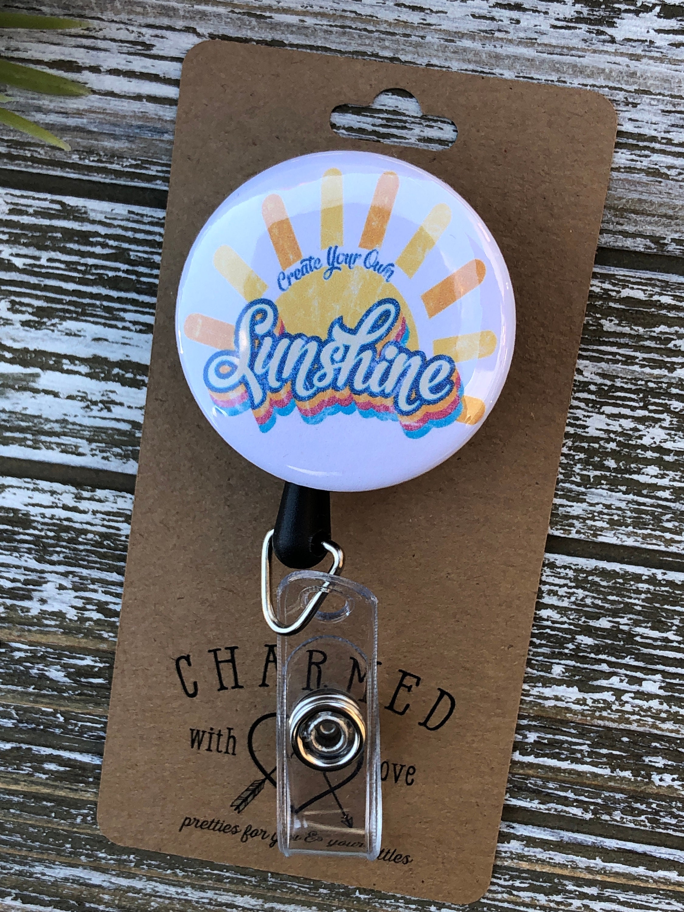 Cute Badge Holder/Sunshine Badge Reel/Cute Badge Reels | Etsy