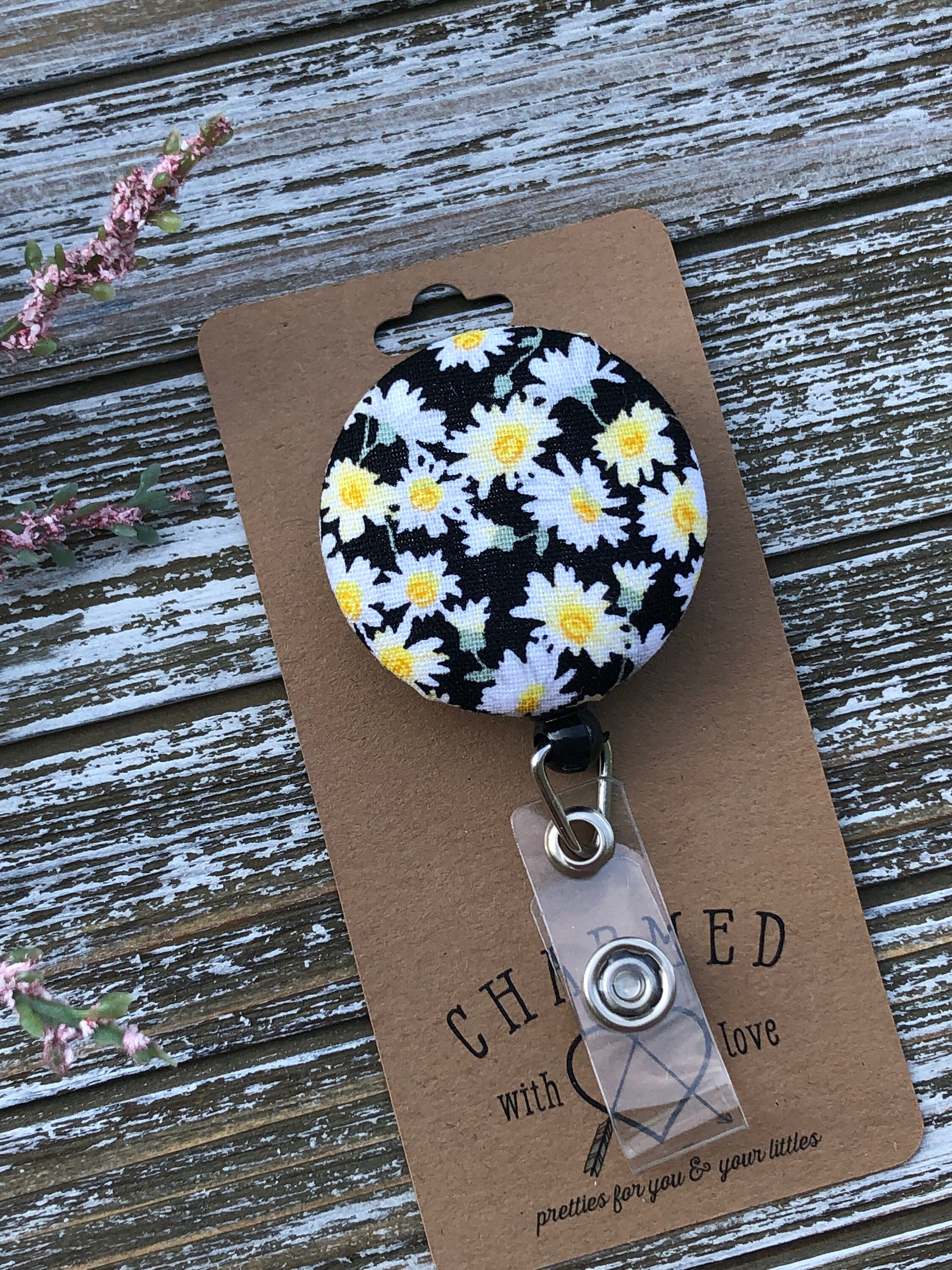 Cute Badge Holder/Floral Badge Reel/Flower Badge Holder/Nurse | Etsy