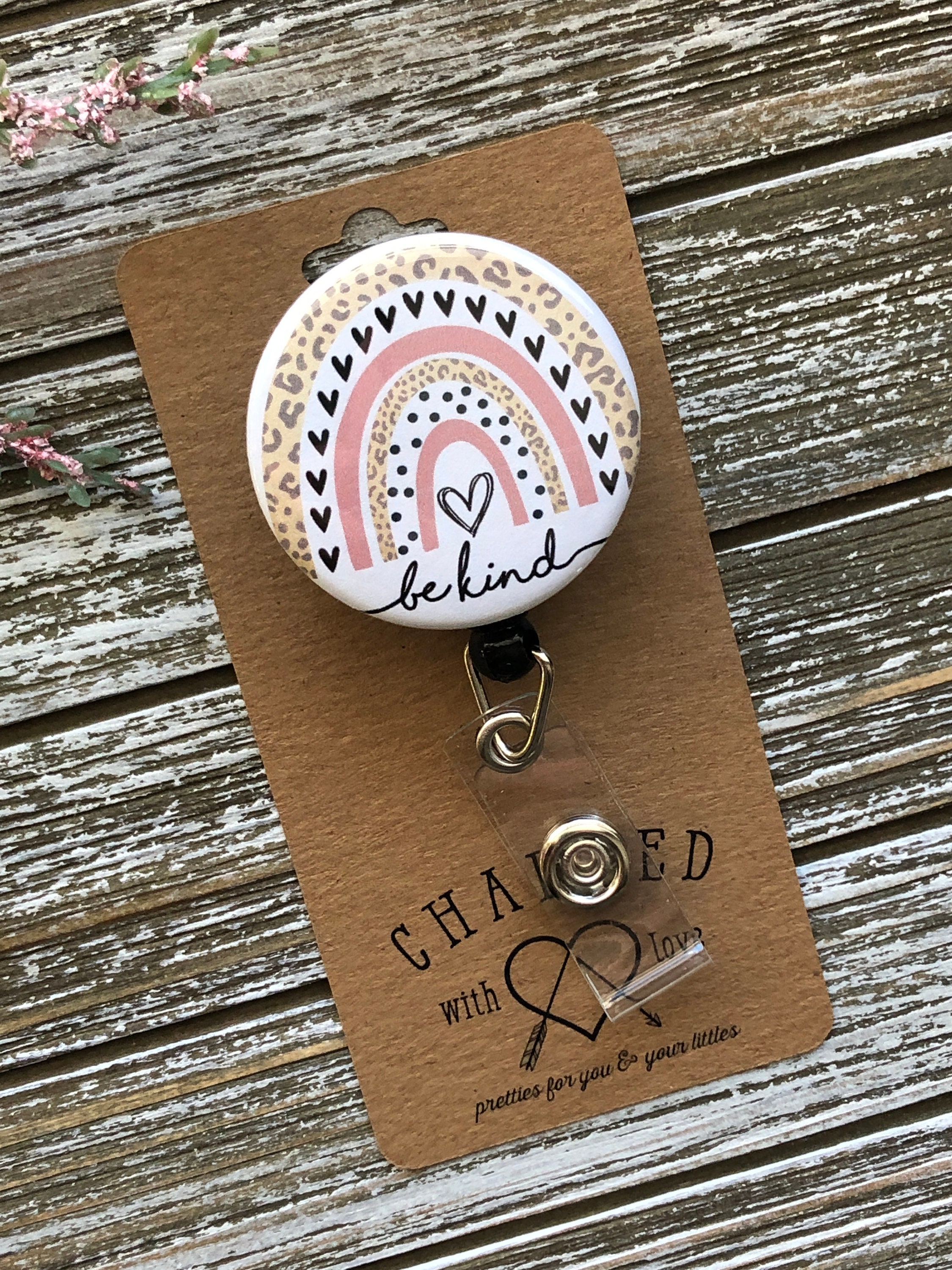 Be Kind Badge Holder/be Kind Badge Reel/leopard - Etsy