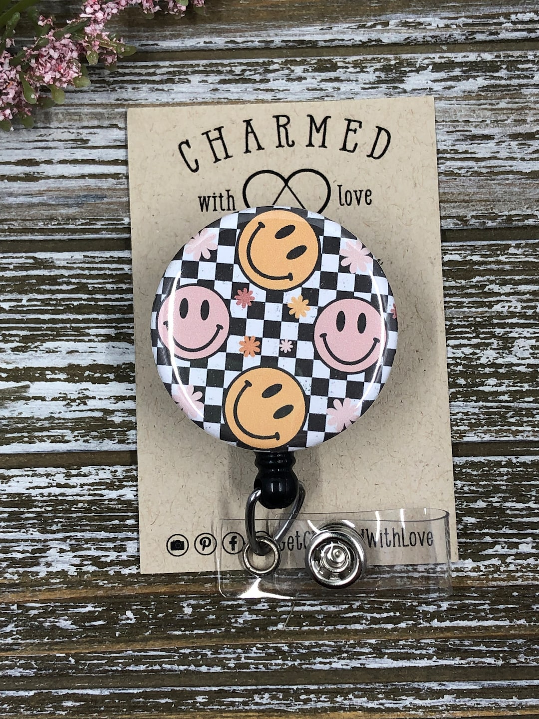 Smiley Face Badge Reel/cute Badge Reels/retro Badge Reel/smiley Face ...